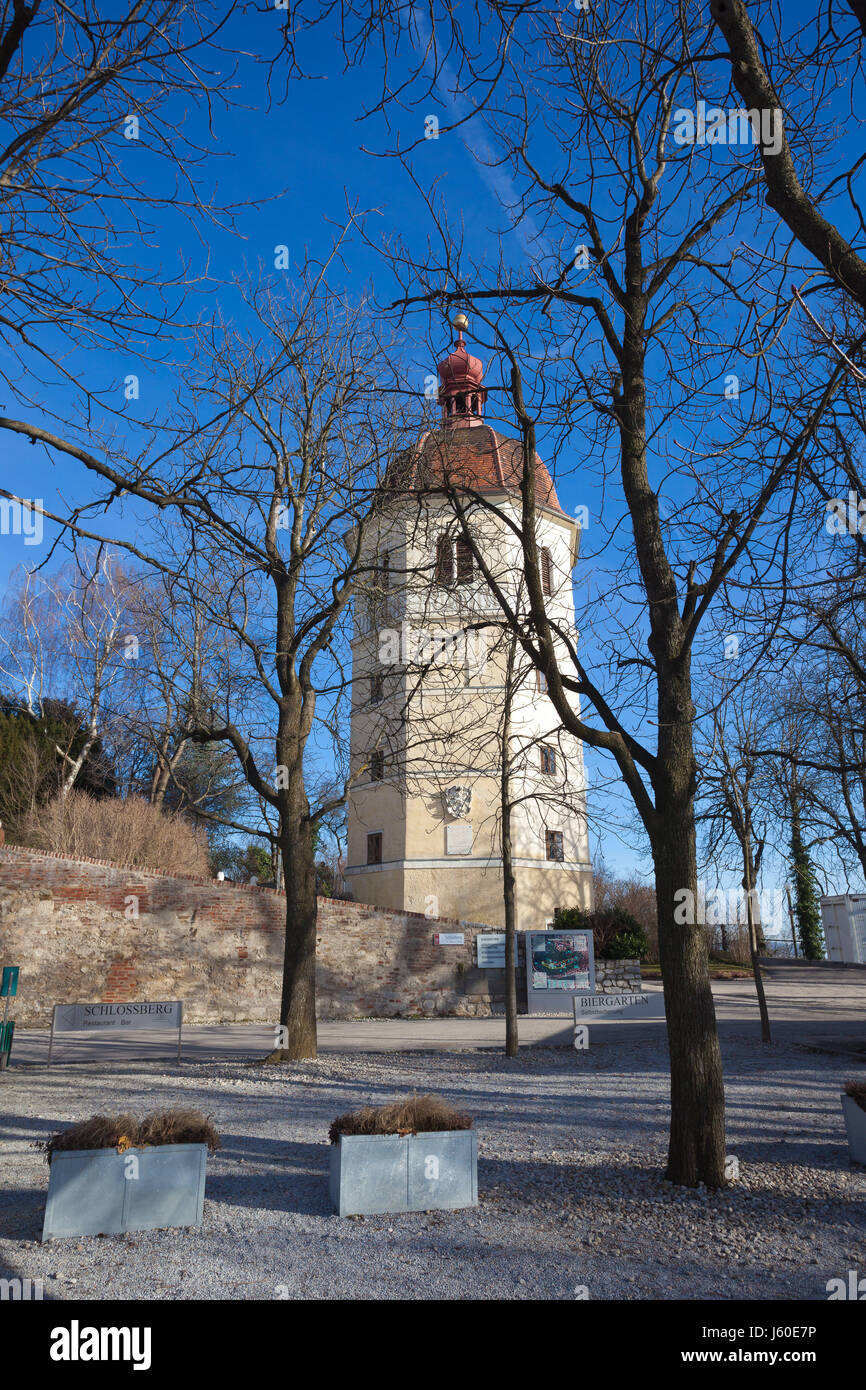 Graz, Austria - January 16, 2011: View of Glockenturm tower bell on ...