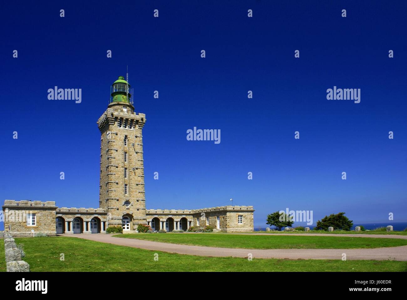 maritime france brittany firmament sky lighthouse blue tower tree stone ...
