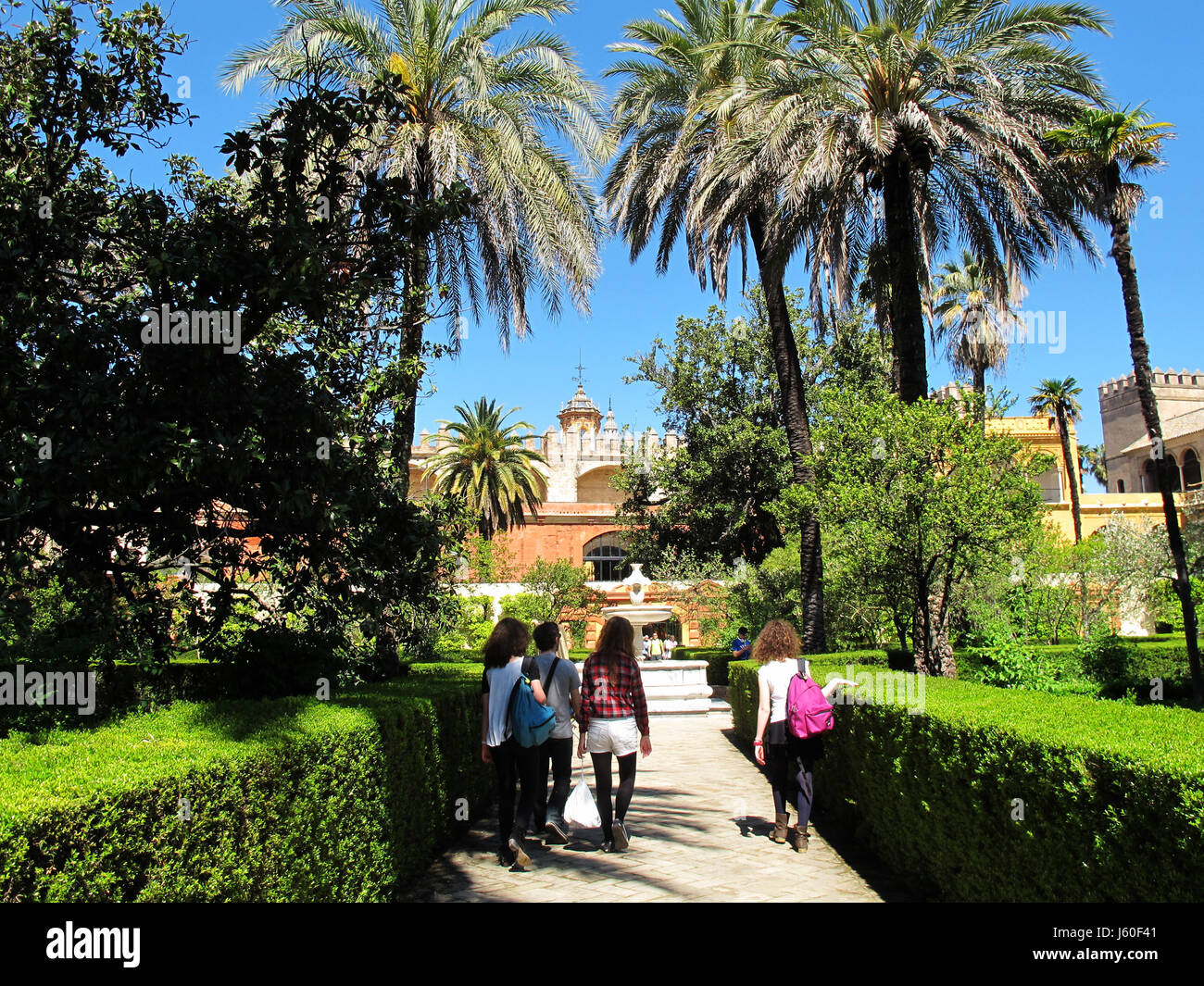 Alcazar gardens of Seville, Andalusia, Seville province, Spain, Europe ...
