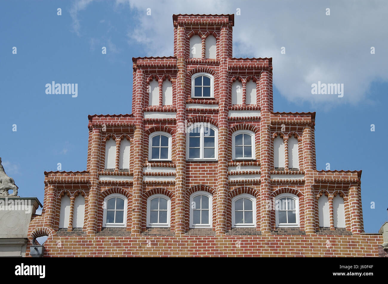 old town masonry building of historic importance stepped gables ...