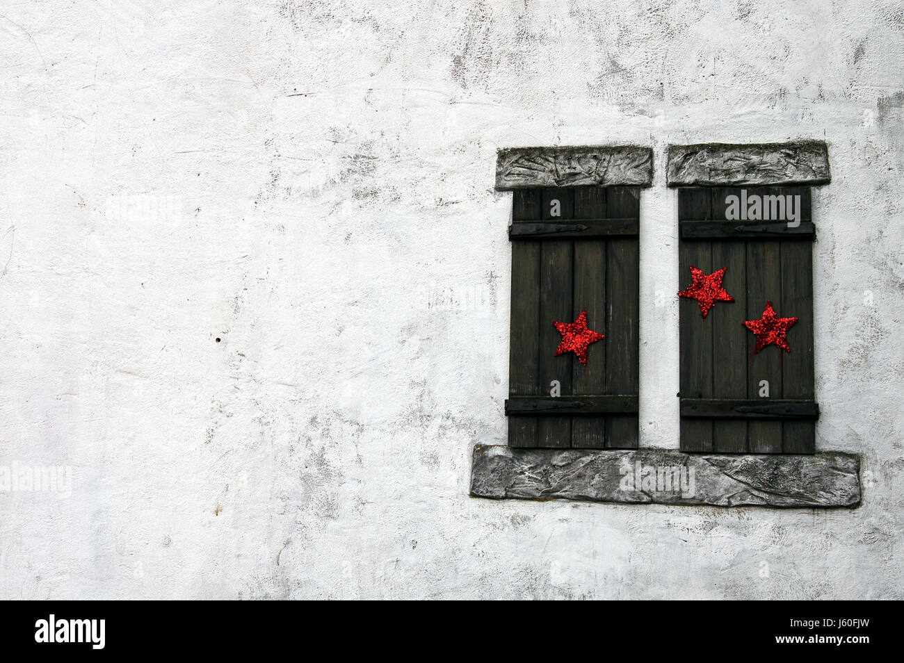 wood facade decoration shutters shutter stars asterisks star red house ...