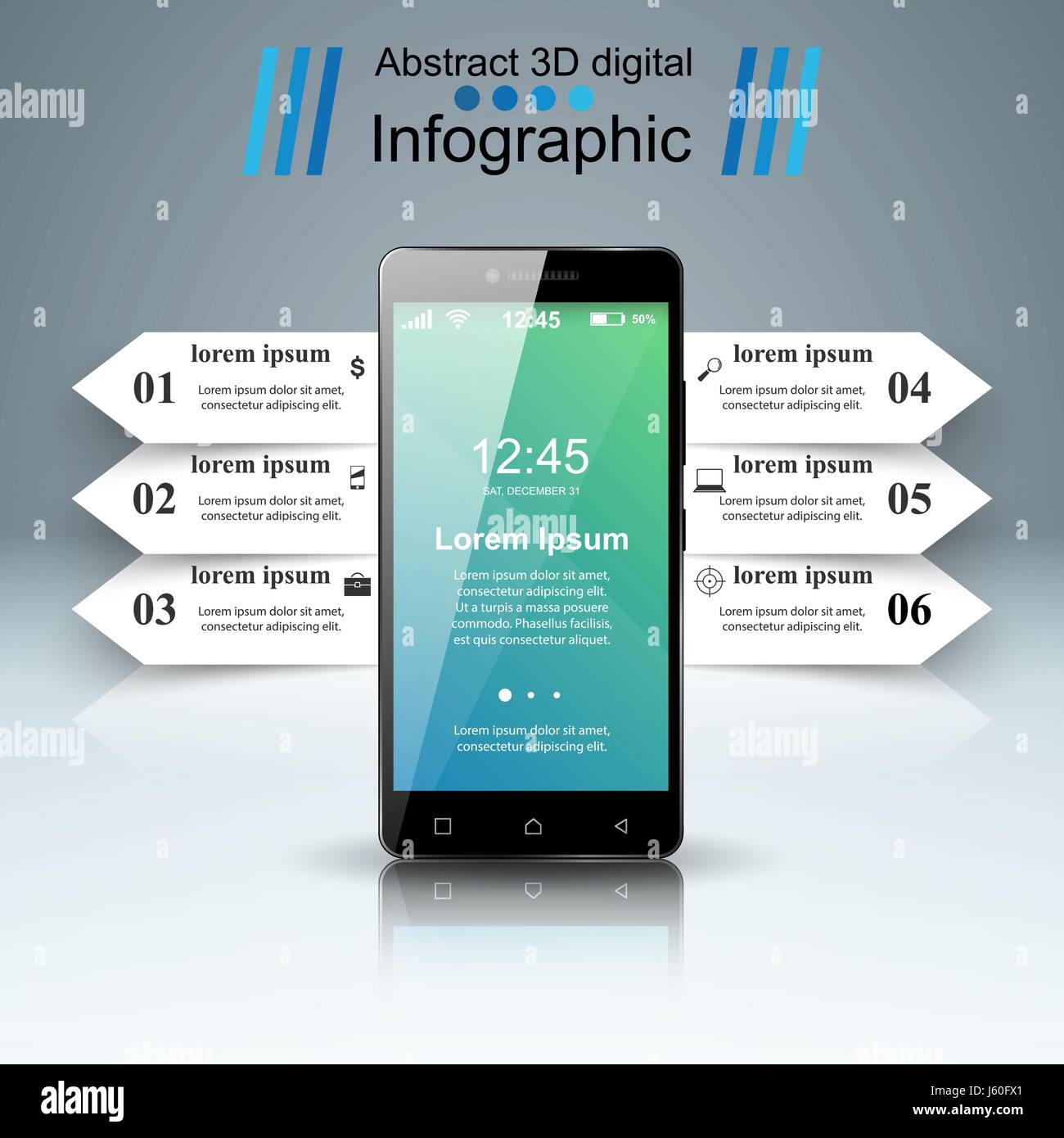 3D infographic. Smartphone icon Stock Vector Image & Art - Alamy