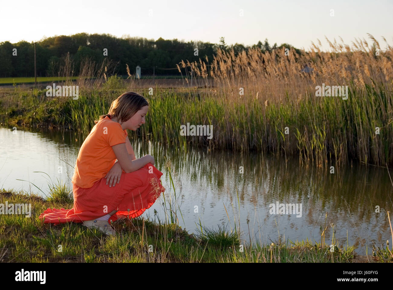 girl at the lake Stock Photo - Alamy