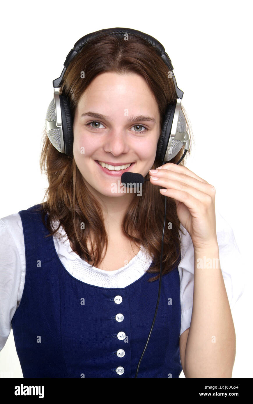 woman with headset Stock Photo - Alamy