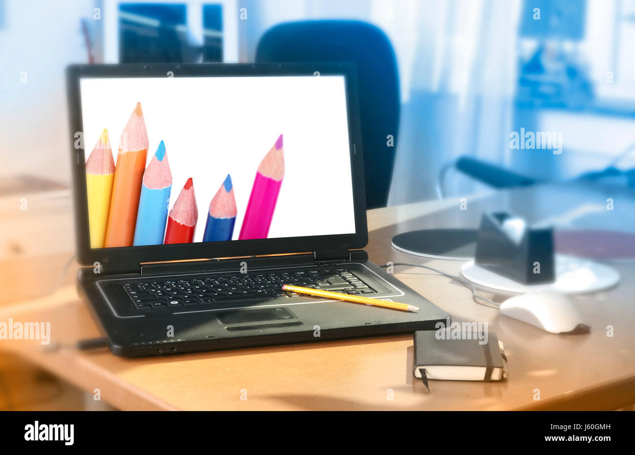 office laptop notebook computers computer desk workplace work job labor ...