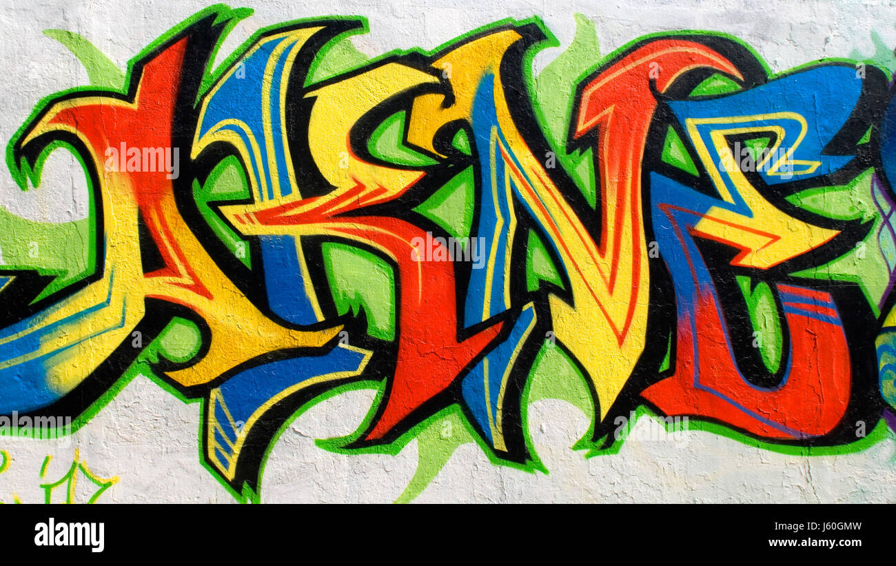 coloured colourful gorgeous multifarious richly coloured daub graffiti ...