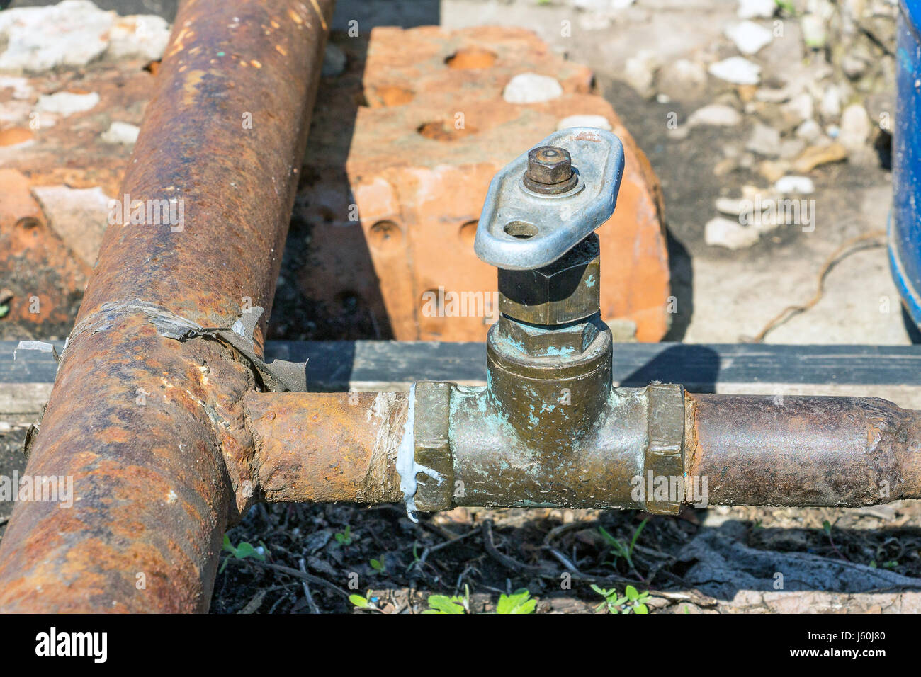 Old Water Tap on a Rusty Pipe Stock Photo - Alamy