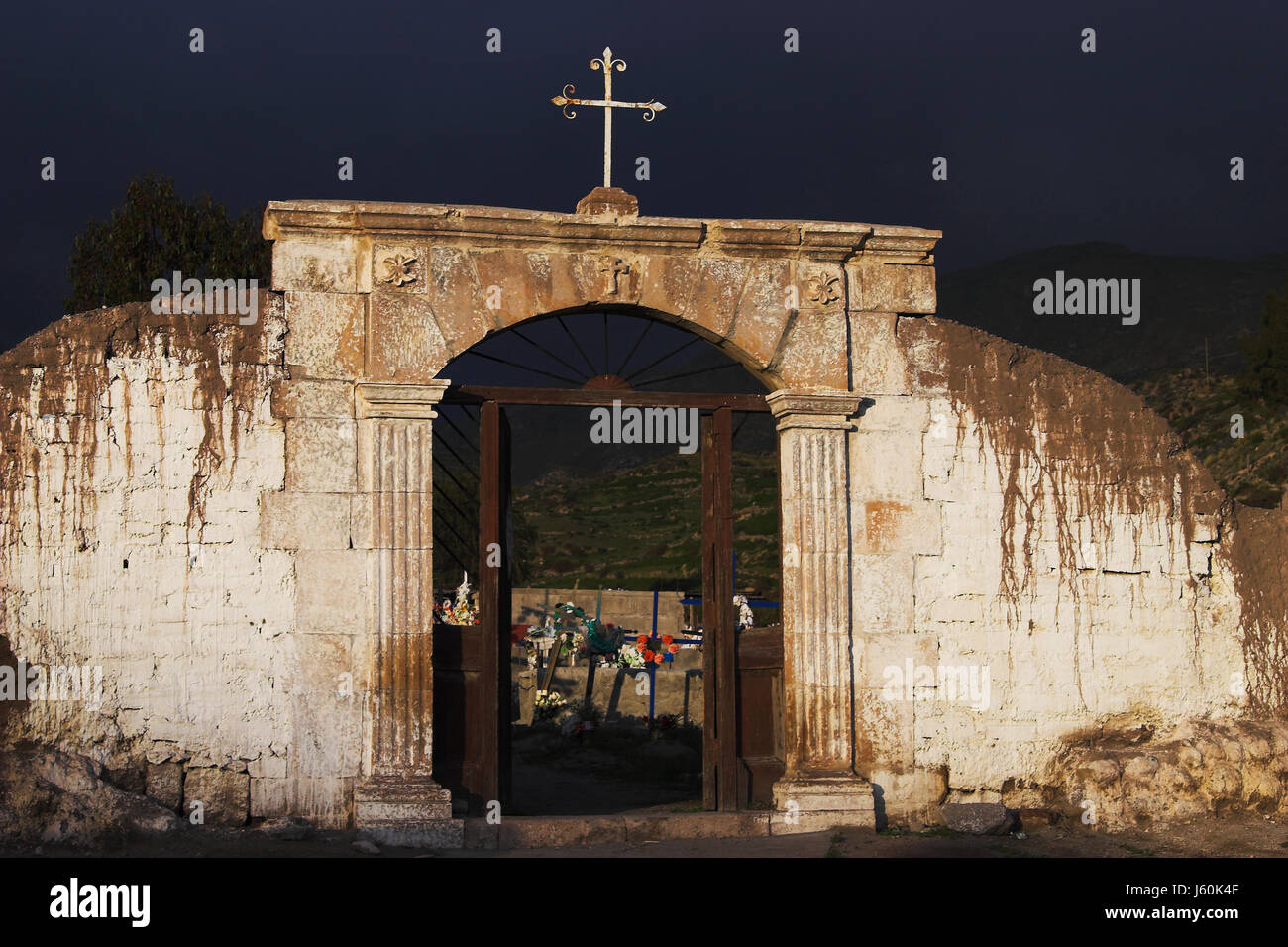 cross cemetery chile south america religion religious cross evening ...