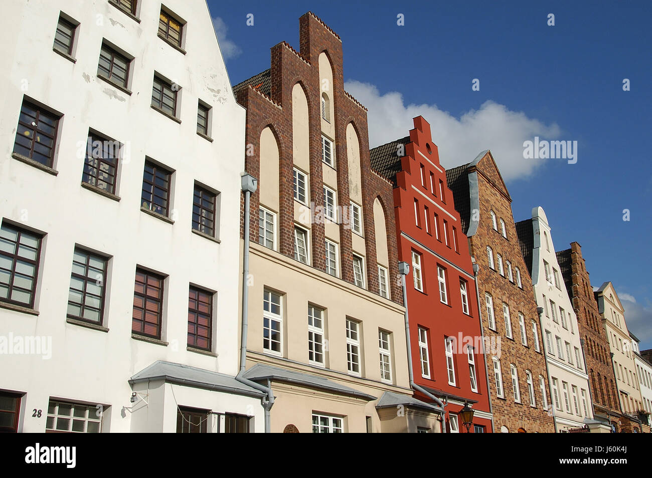 old town East Germany storefronts mecklenburg gable buildings colour ...