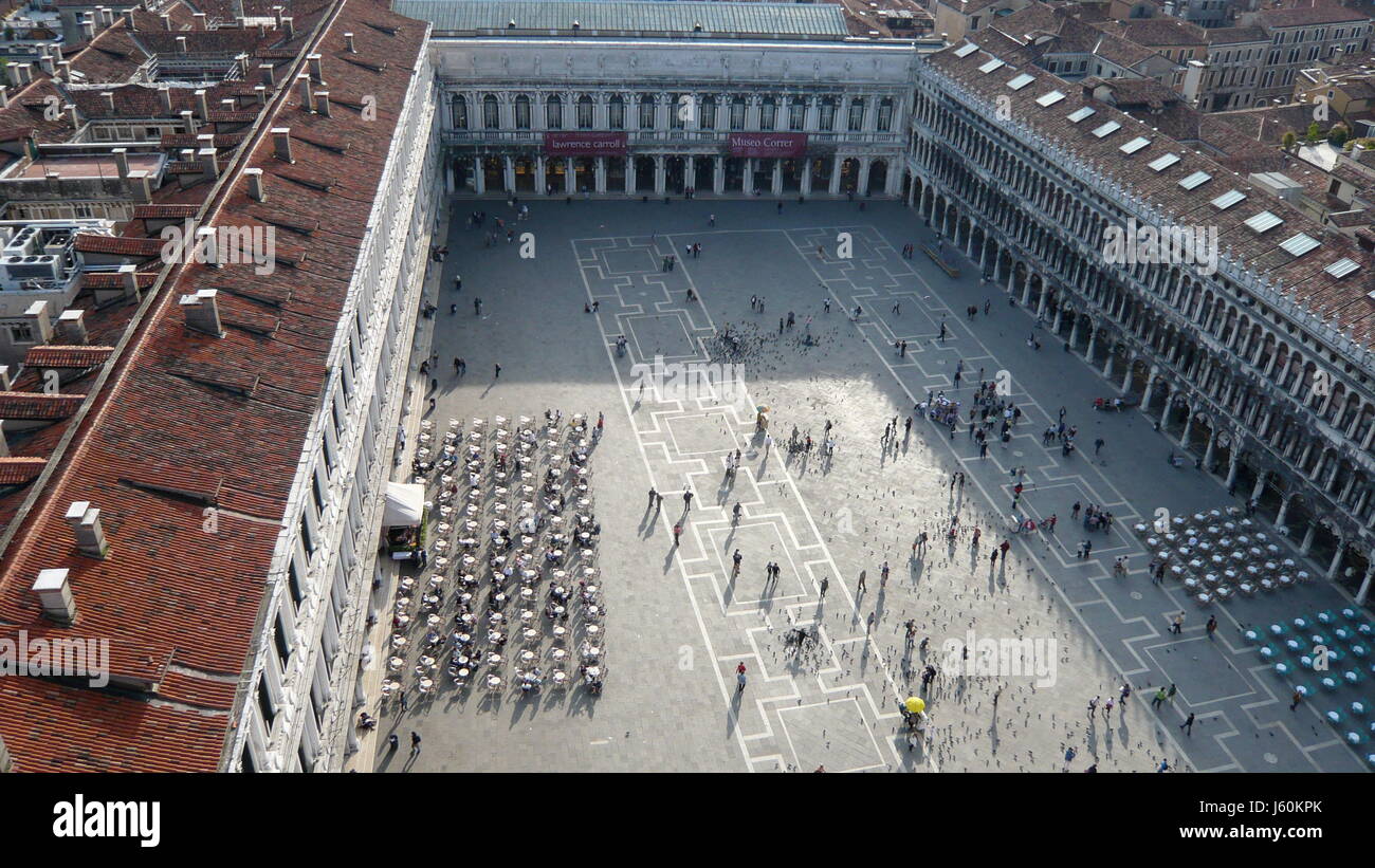 the nearly empty piazza san marco from above Stock Photo - Alamy