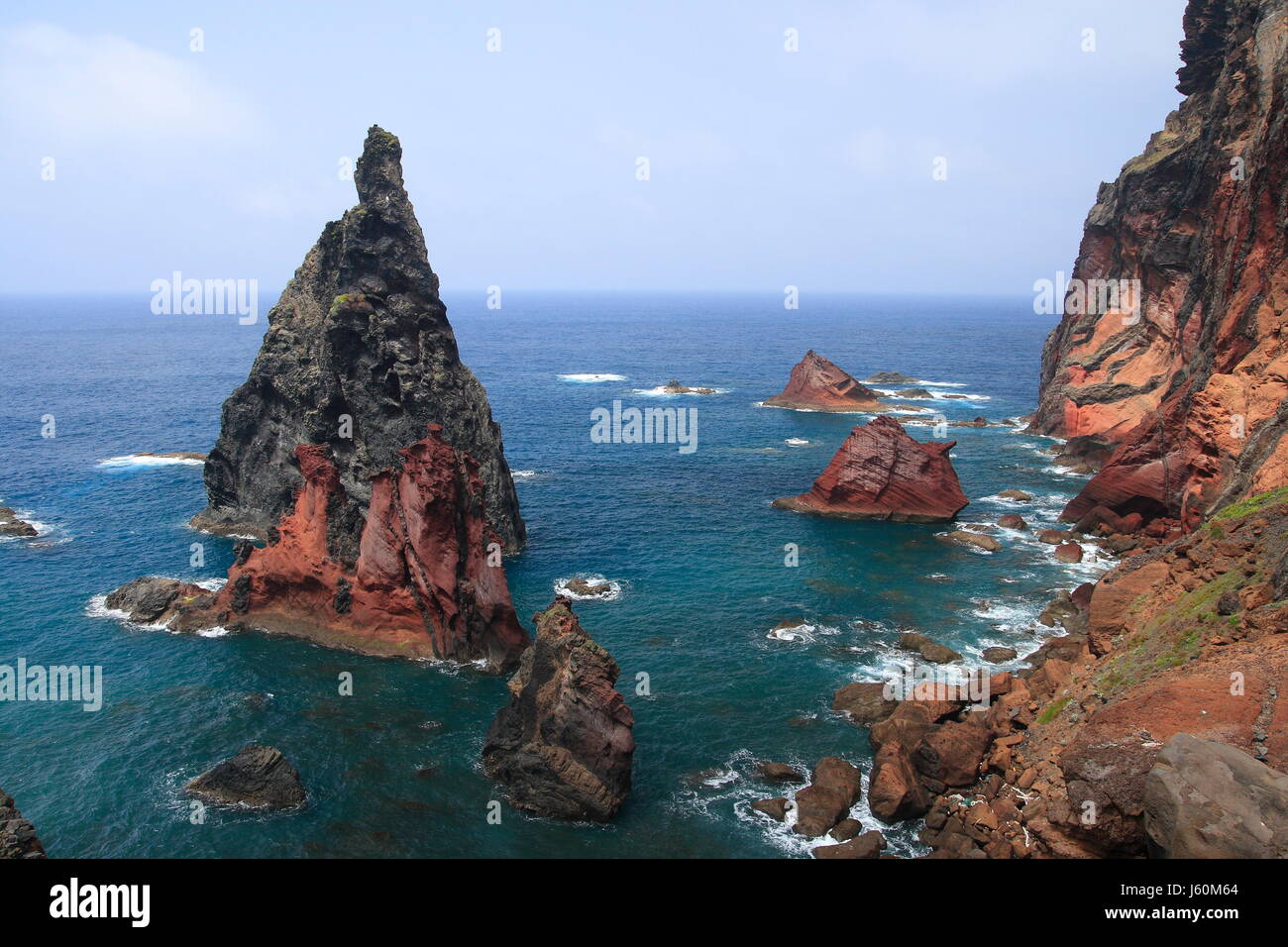 rock atlantic ocean salt water sea ocean water portugal madeira stone ...