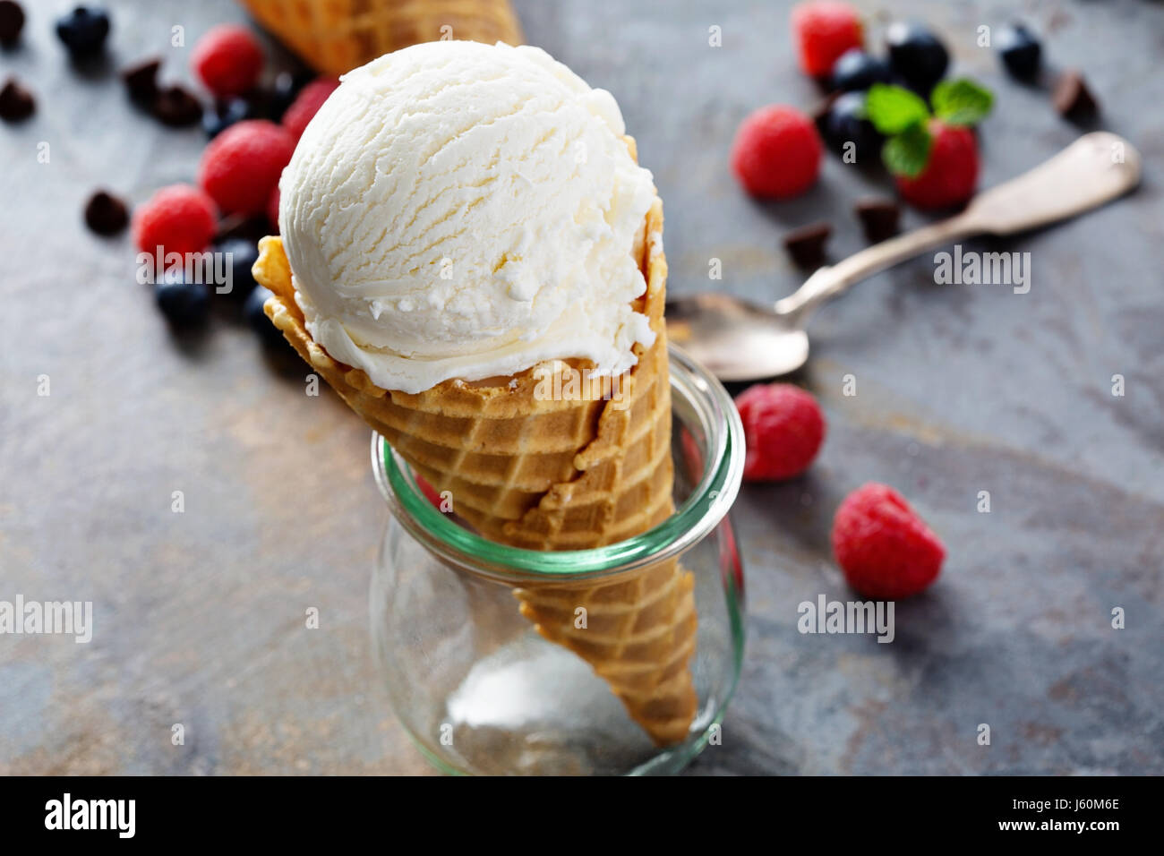 Ice cream waffle hi-res stock photography and images - Alamy