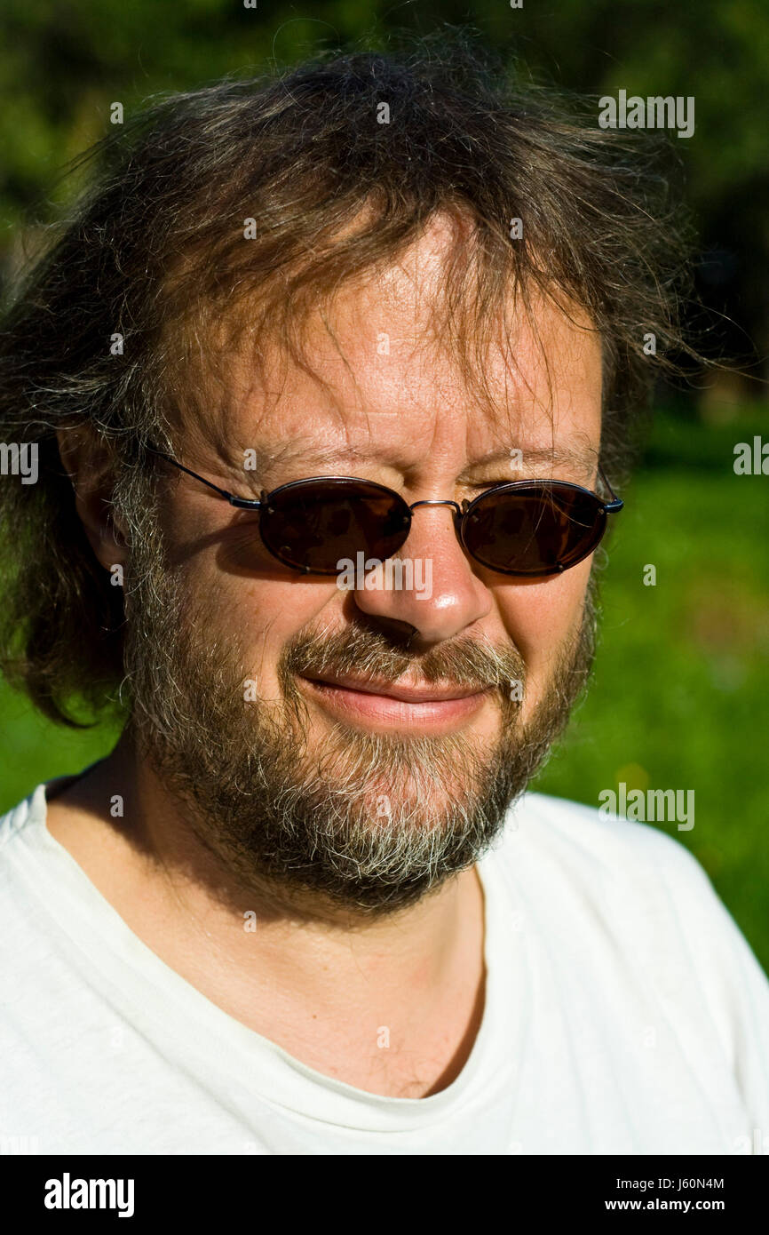 portrait blink full beard sunglasses sunglass man head laugh laughs ...