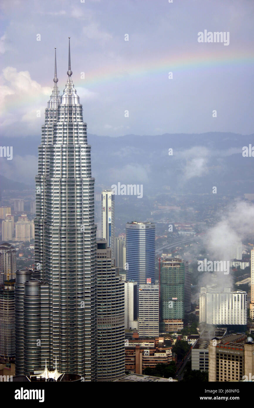 asia malaysia towers monsoon capital rainbow traveling trip journey ...