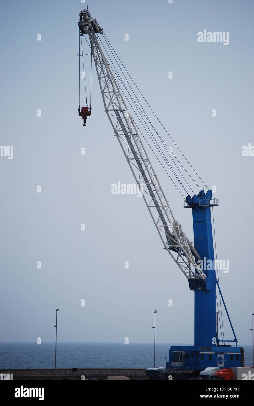 tightrope wire rope rope crane harbor harbours lattice mast pulley ...