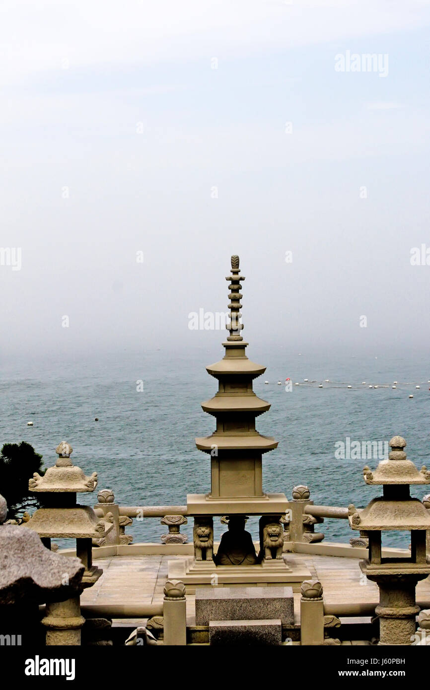 pagoda in korea by the sea Stock Photo - Alamy