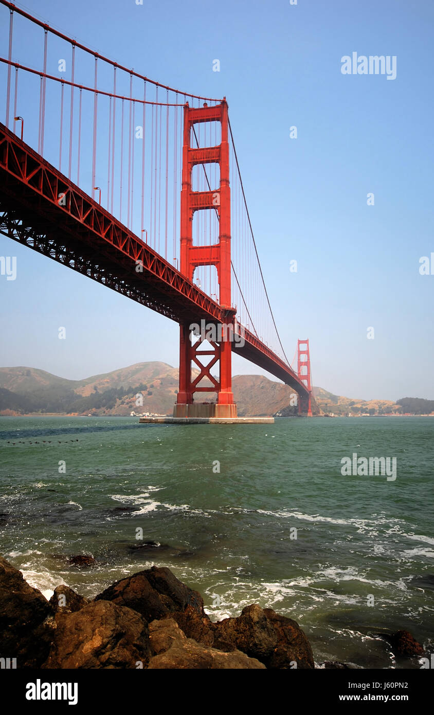 blue bridge goal passage gate archgway gantry golden vertical firmament ...