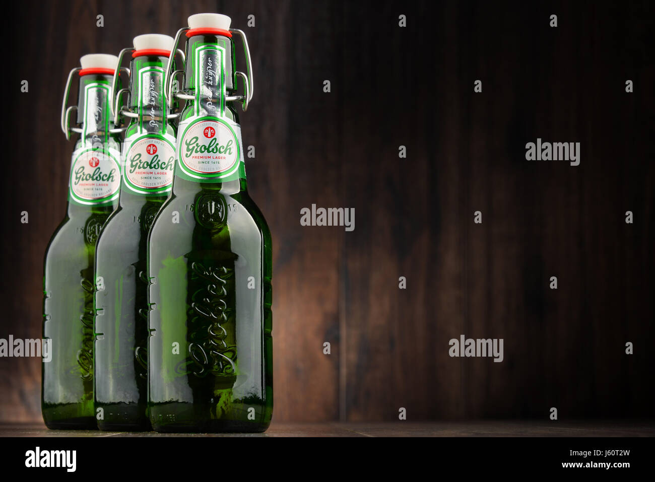 POZNAN, POLAND - OCT 12, 2016: Grolsch Premium Pilsner - known ...