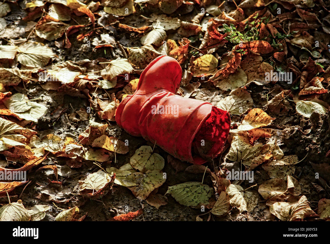 Childs red boot hi-res stock photography and images - Alamy