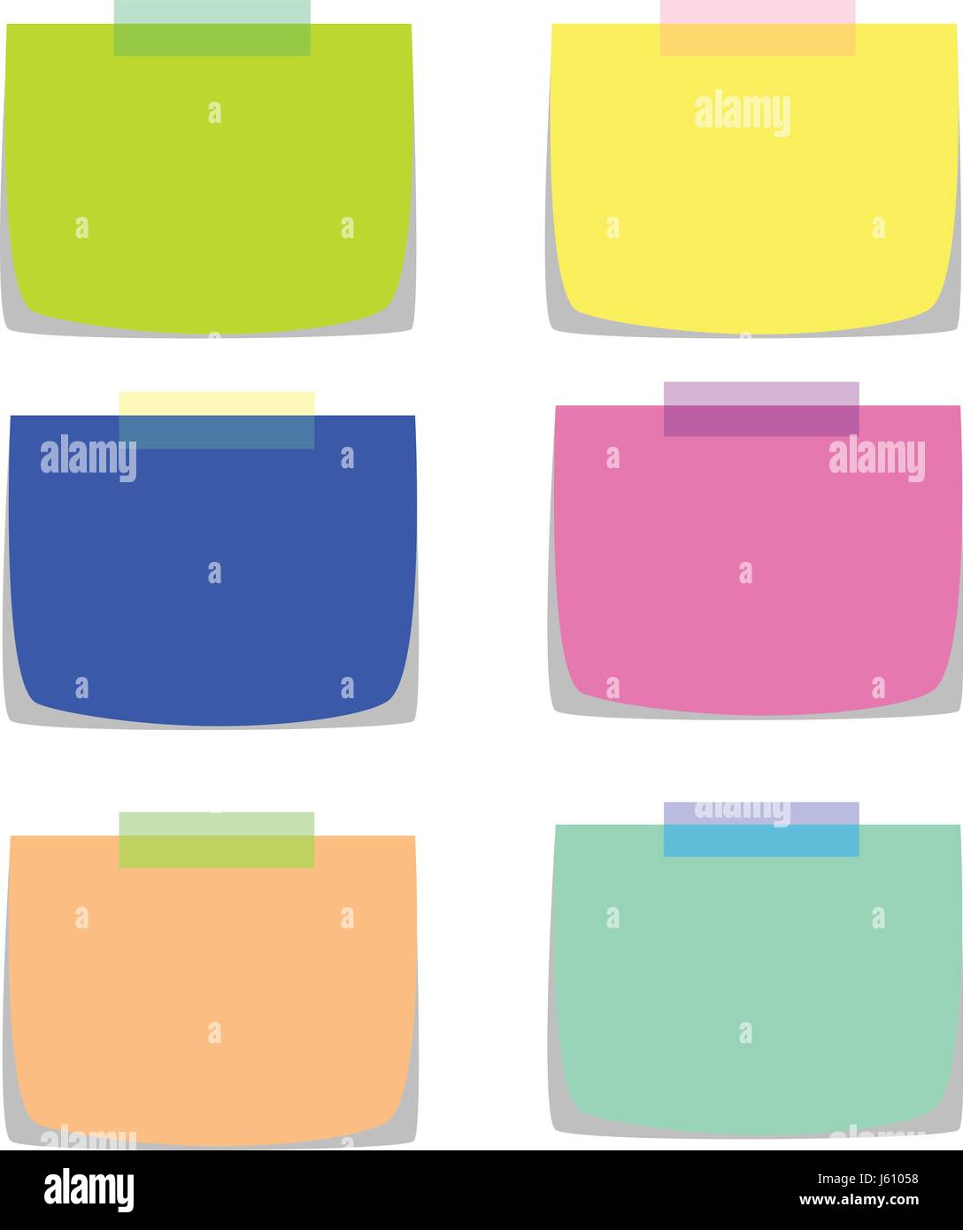six note papers in multiple colors vector Stock Vector Image & Art - Alamy