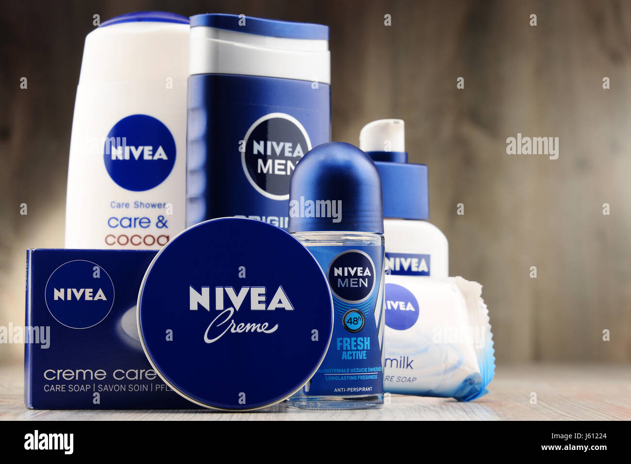 POZNAN, POLAND - DEC 2, 2016: Nivea is a German personal care brand ...