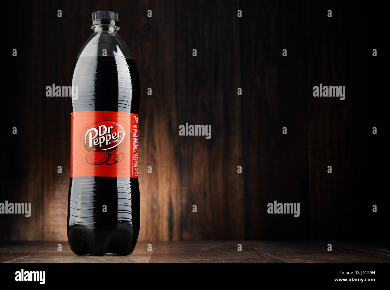 POZNAN, POLAND - JAN 20, 2017: Dr Pepper is a carbonated soft drink ...