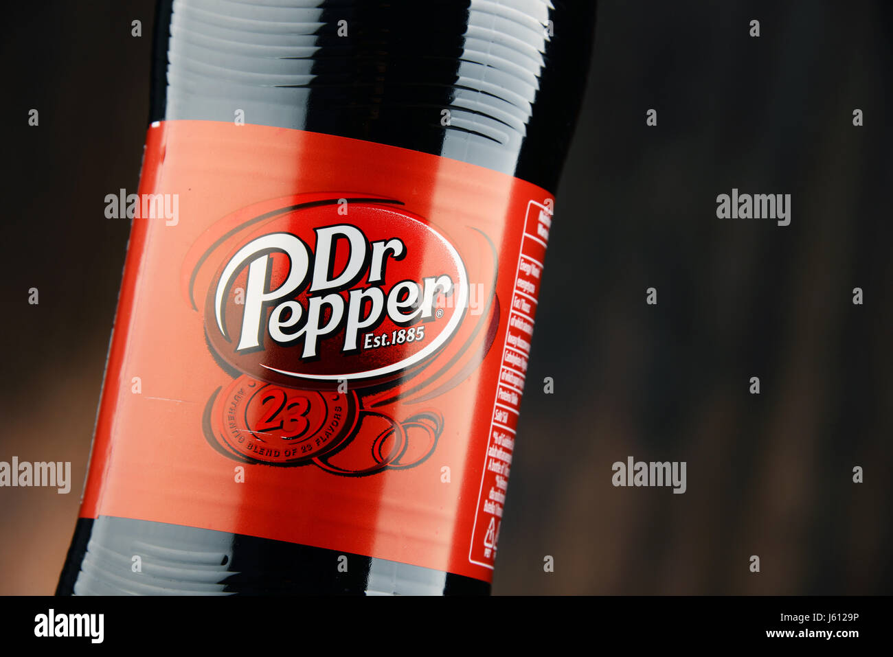 POZNAN, POLAND - JAN 20, 2017: Dr Pepper is a carbonated soft drink ...