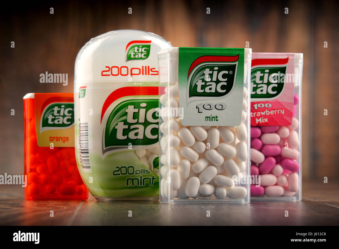 POZNAN, POLAND - JAN 19, 2017: Tic Tac is a brand of hard mints ...
