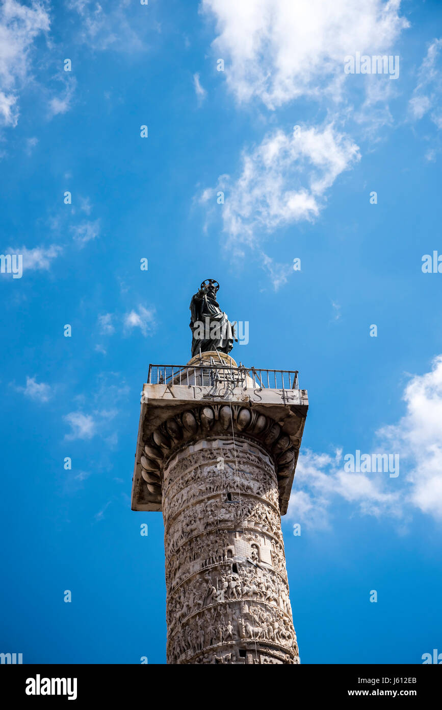 The Triumphal Column of Emperor Marcus Aurelius on Montecitoria in Rome ...