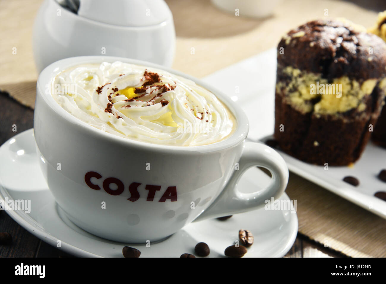 Costa coffee cup muffin hi-res stock photography and images - Alamy