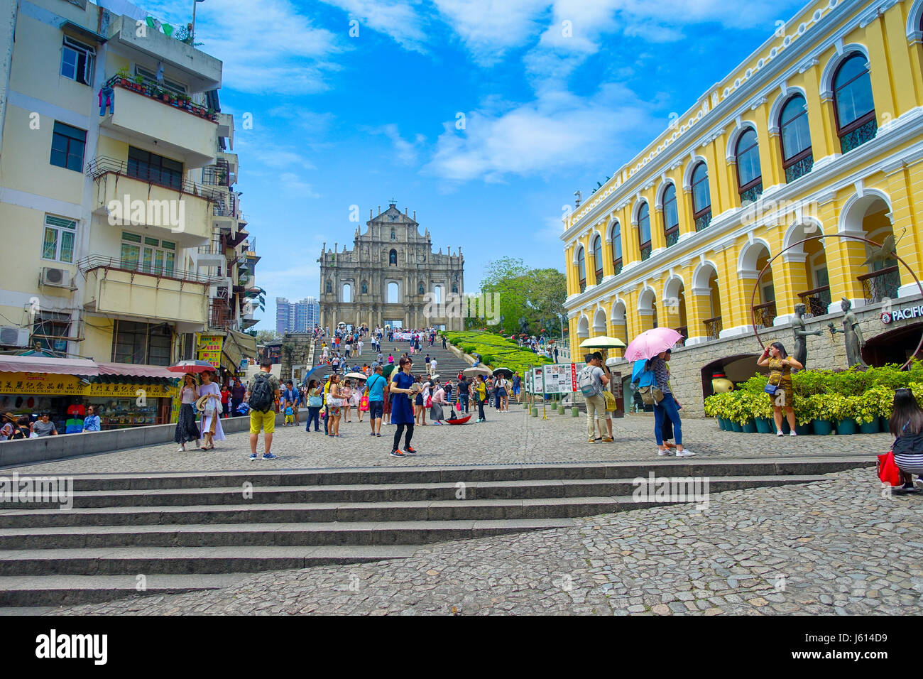 MACAU, CHINA- MAY 11, 2017: An unidentified people walking around of ...