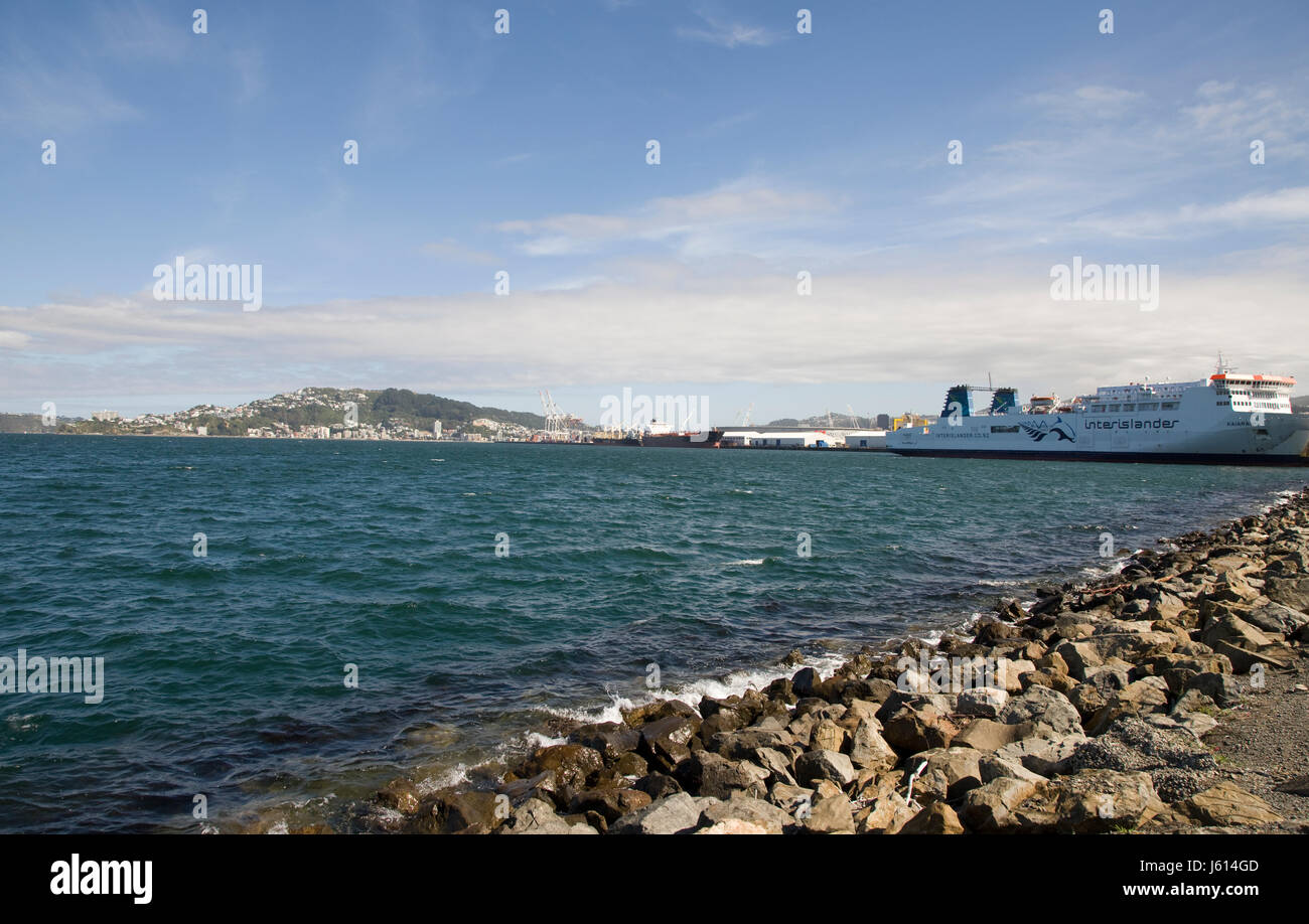 Ferry View Wellington New Zealand to South Island Stock Photo - Alamy