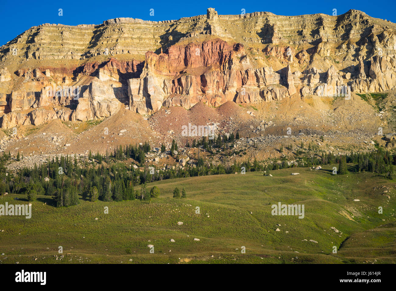 Beartooth Butte glowing in early morning light, Montana Stock Photo - Alamy