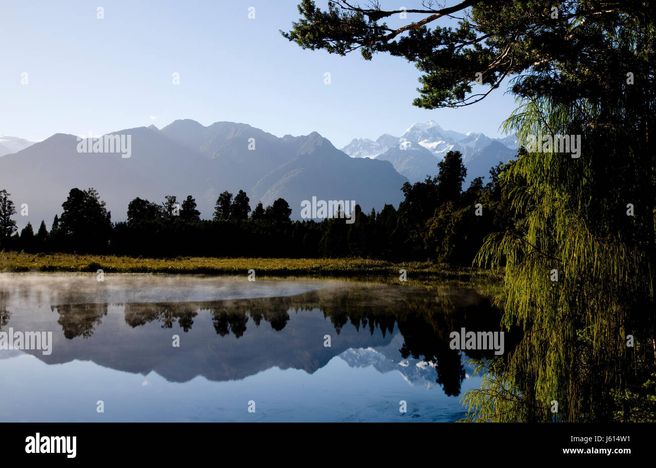 Lake Matheson New Zealand Fox Glacier Nature Walk Stock Photo - Alamy