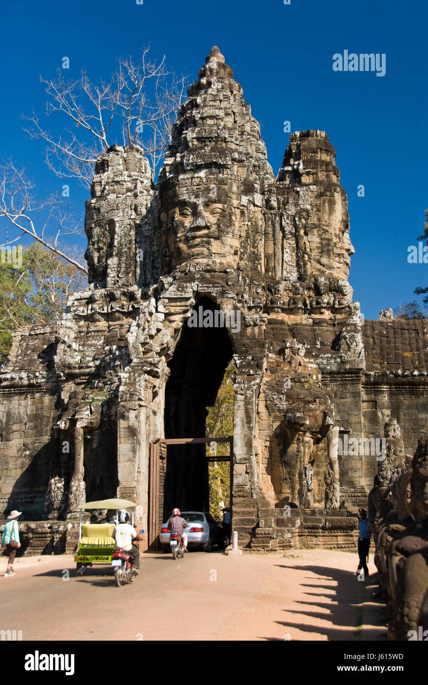 The south gate into Angkor Thom (Khmer for "Great City") the last ...