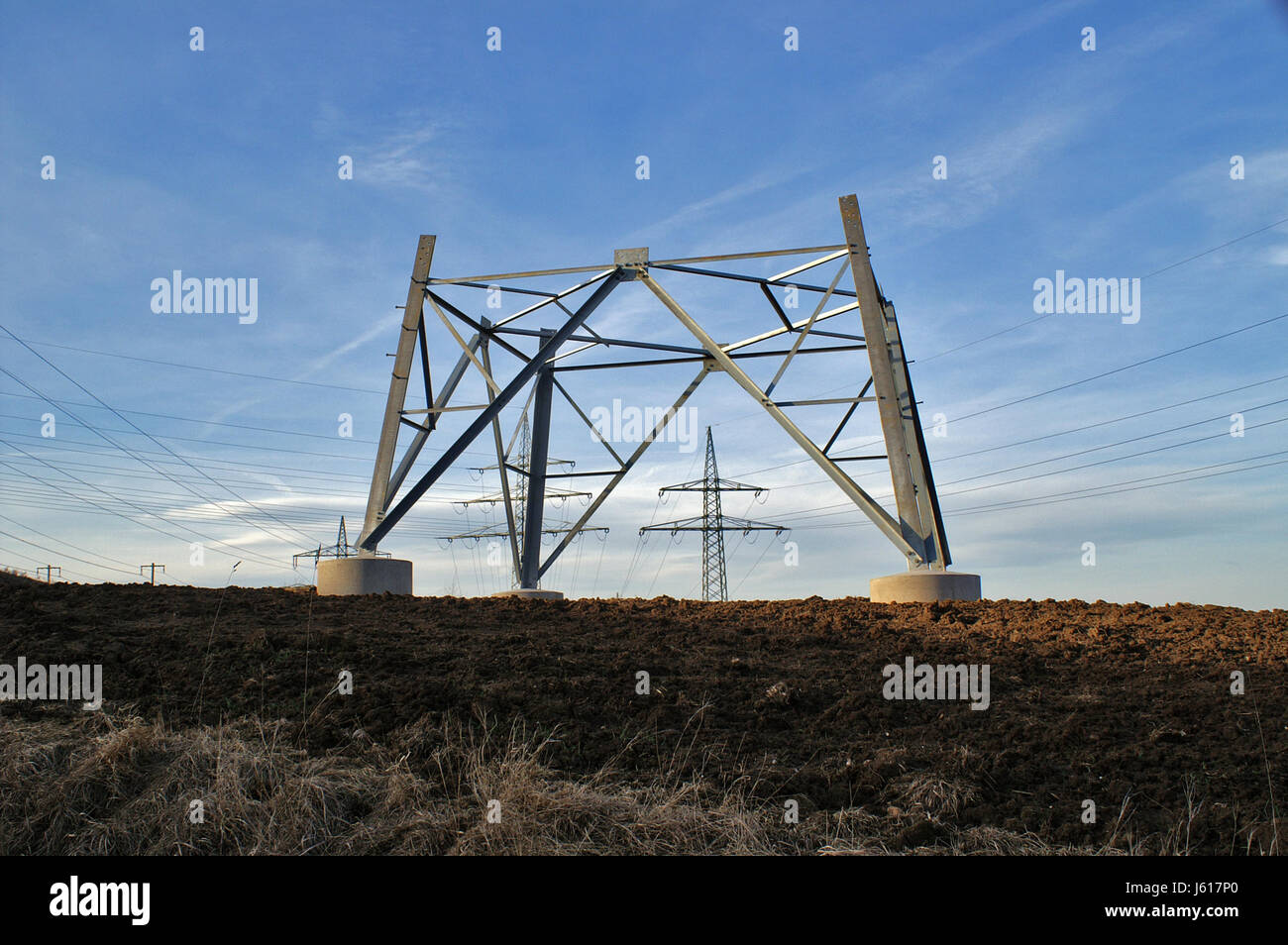 mast power line tower transmission line power supply energy power ...