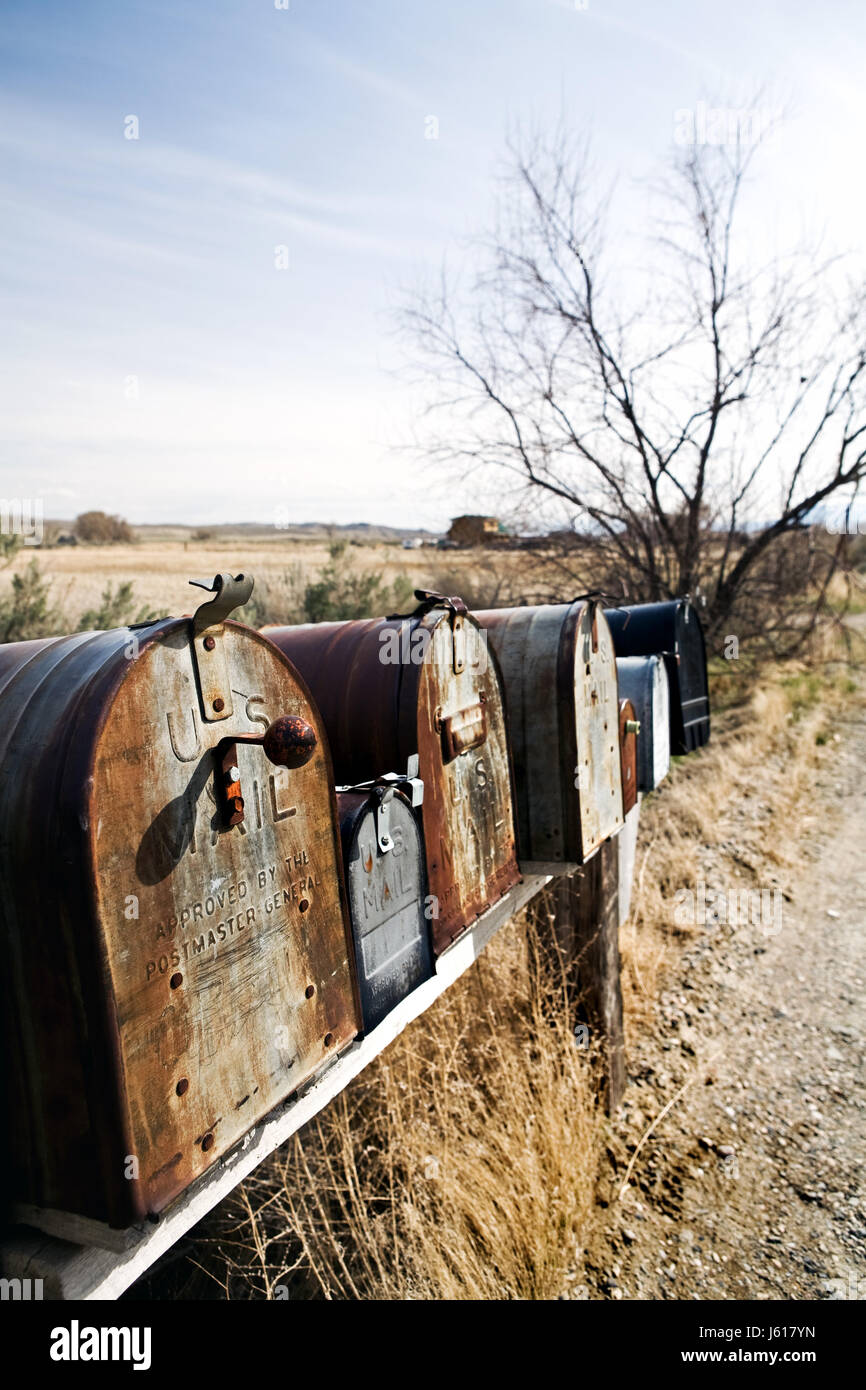 vintage america rust mailboxes old rural scenery countryside nature ...