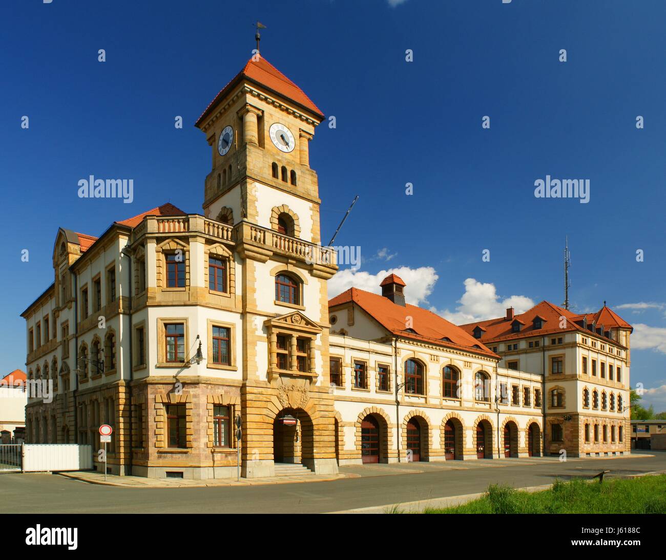 house building fire brigade rescue fire station street road station ...