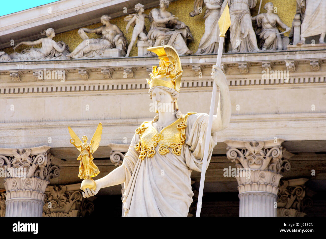 statue vienna parliament athena gold strategy art statue vienna ...