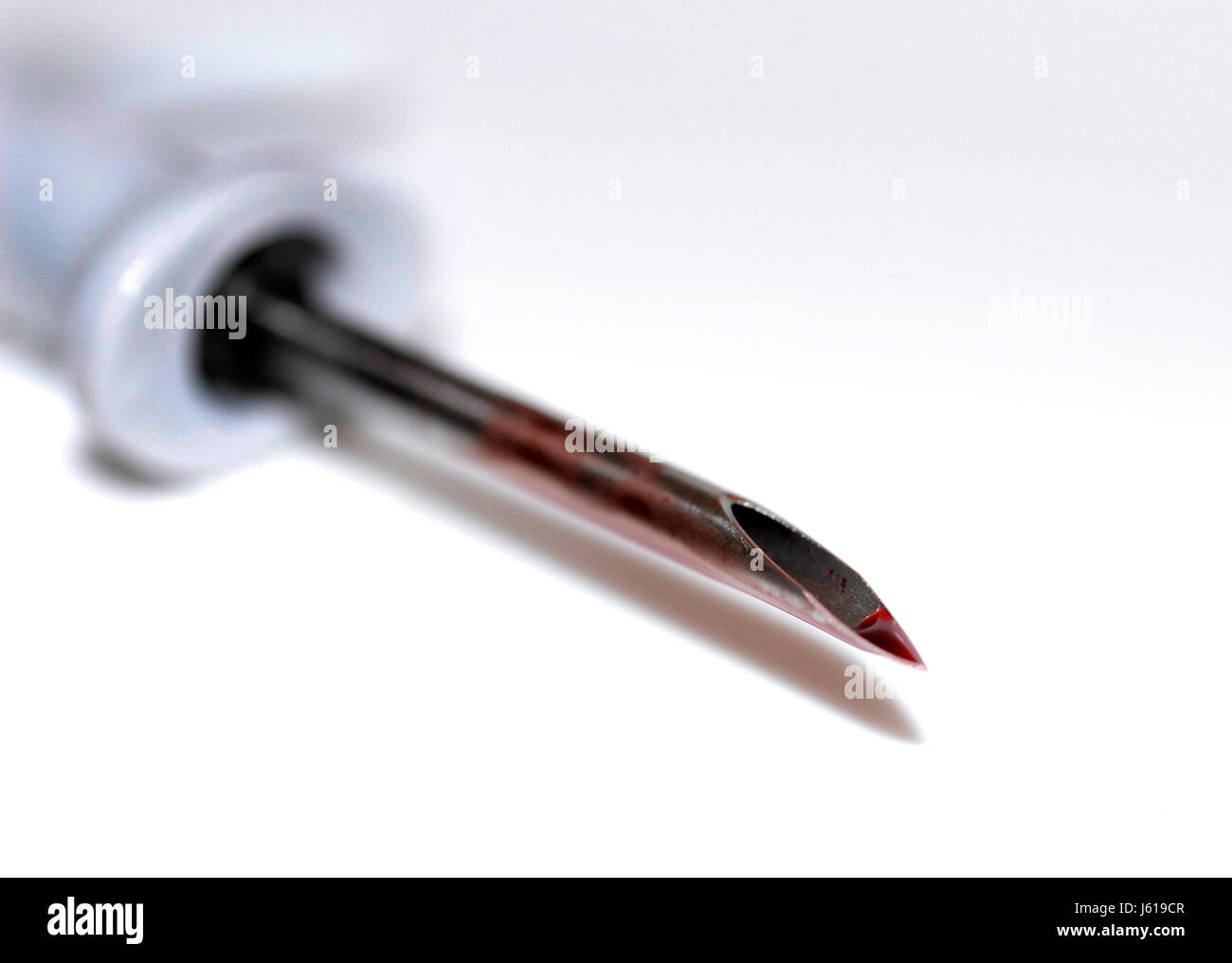 medicinally medical blood equipment syringe injection chip macro close ...