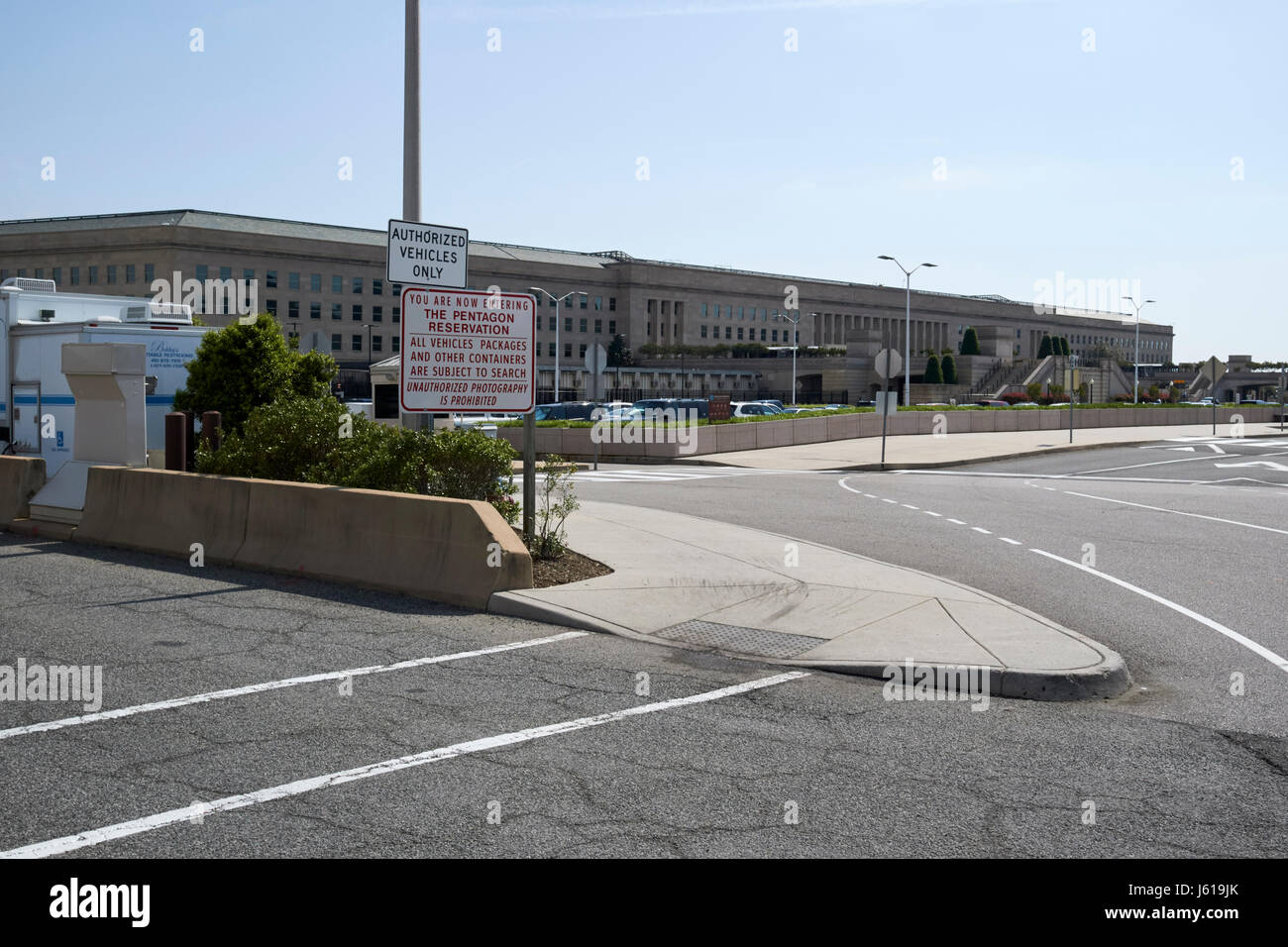 entering pentagon reservation signs at the Pentagon Washington DC USA ...