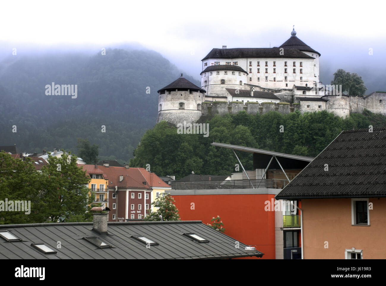 alps old town wall fortress promenade tyrol chateau castle tower ...