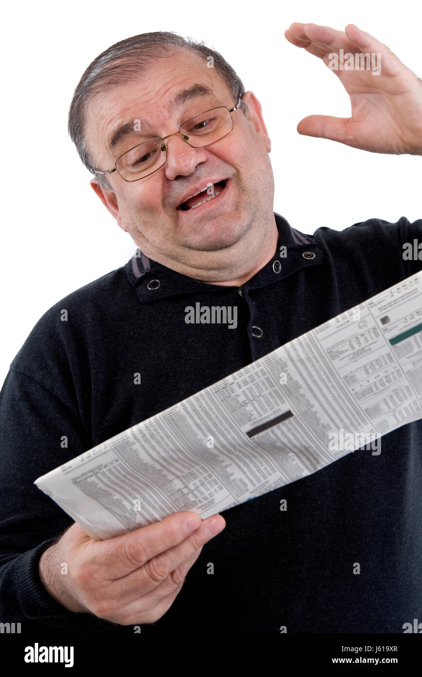 senior reading newspaper Stock Photo - Alamy