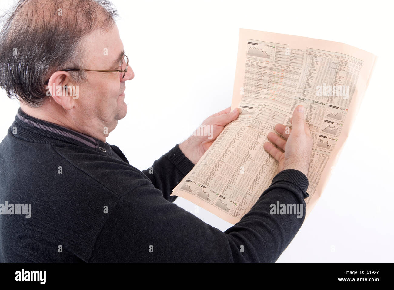 senior reading newspaper Stock Photo - Alamy