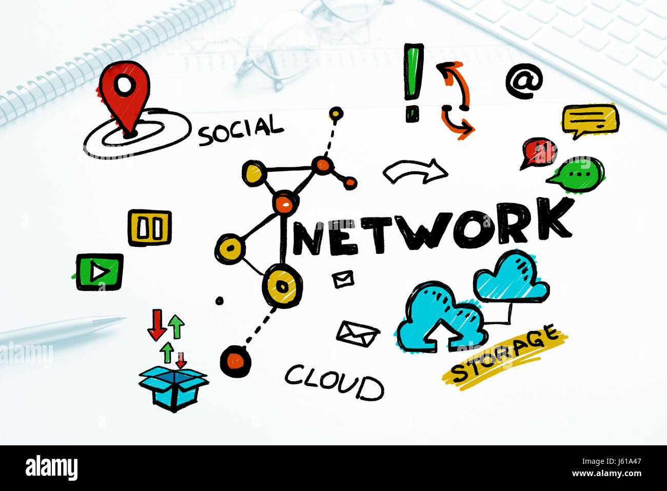 Network media background Stock Photo - Alamy