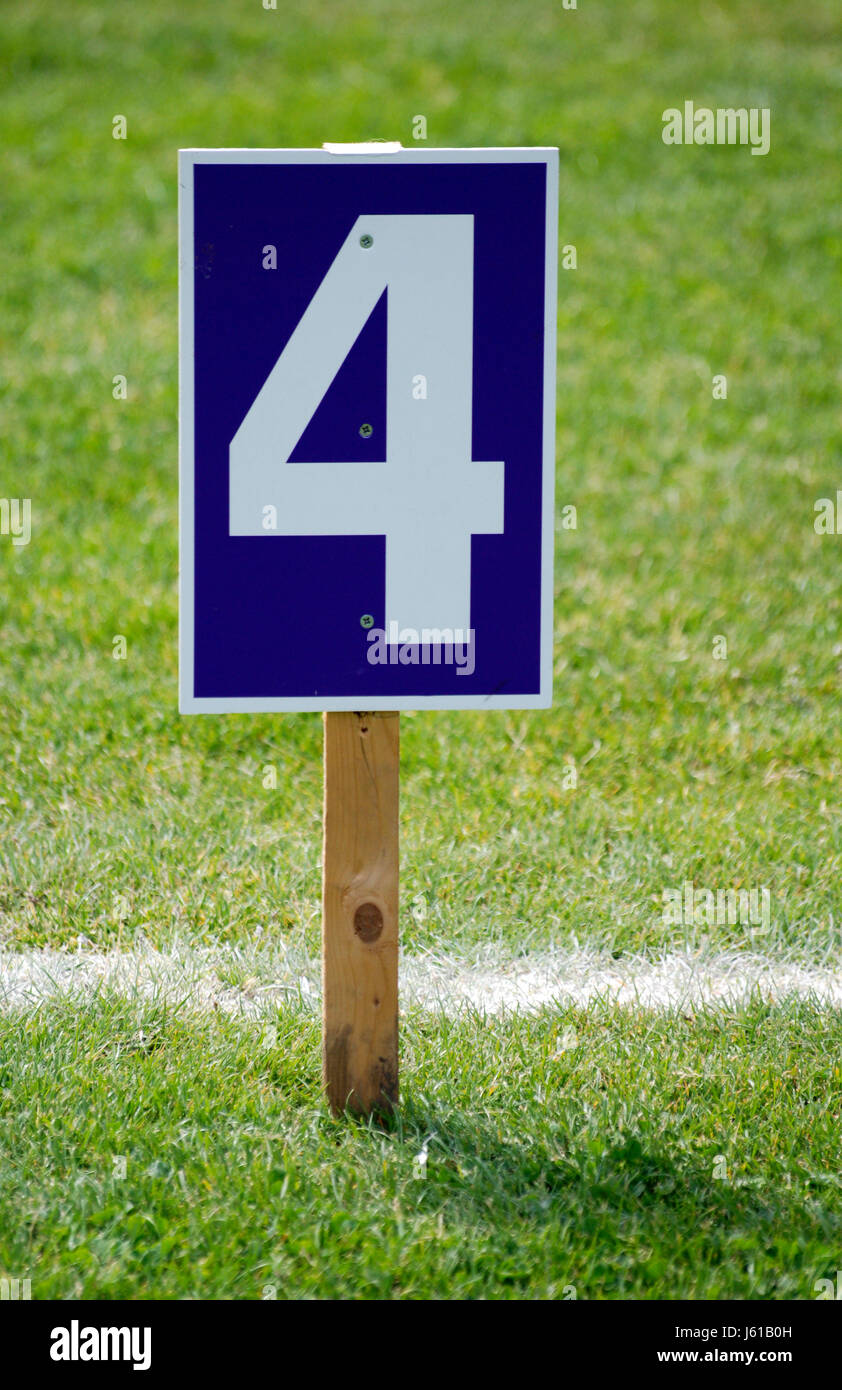 sign signal field four meadow sport sports soccer football grass lawn ...