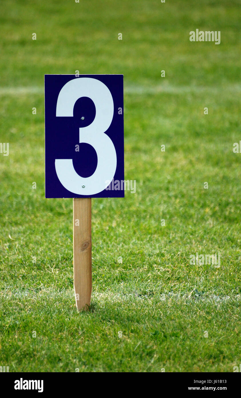 sign signal field three meadow sport sports soccer football grass lawn ...