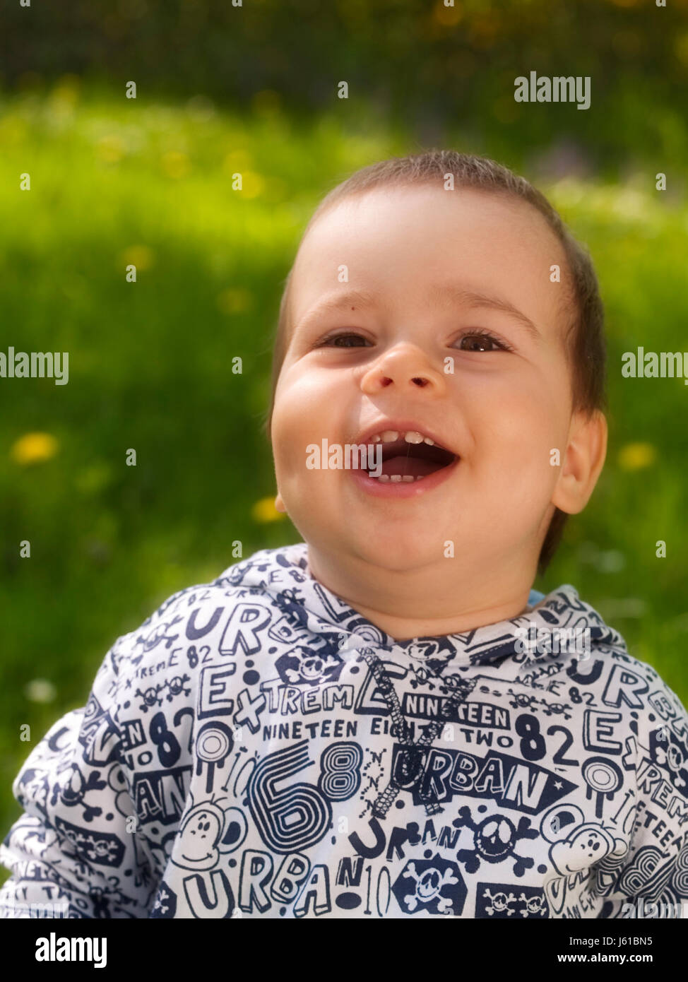 garden baby kid delighted unambitious enthusiastic merry radiant with ...