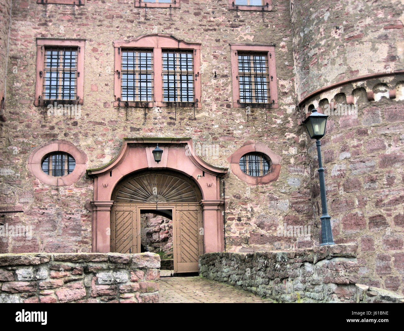 reddish fortress sandstone german federal republic germany red chateau ...