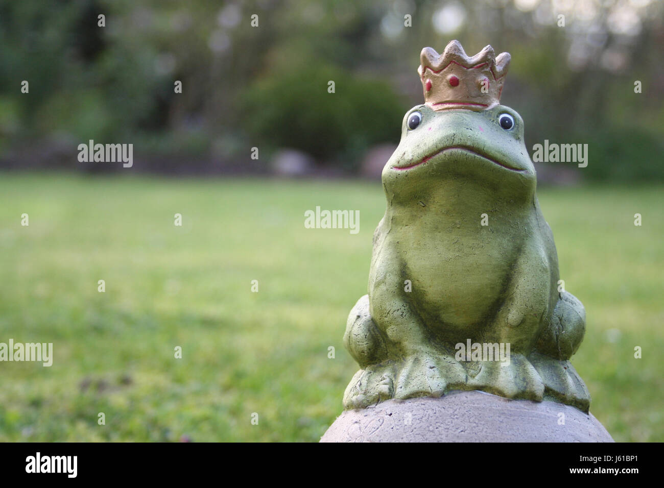 green frog crown emperor king lawn gold bowl green mouth eyes frog ...